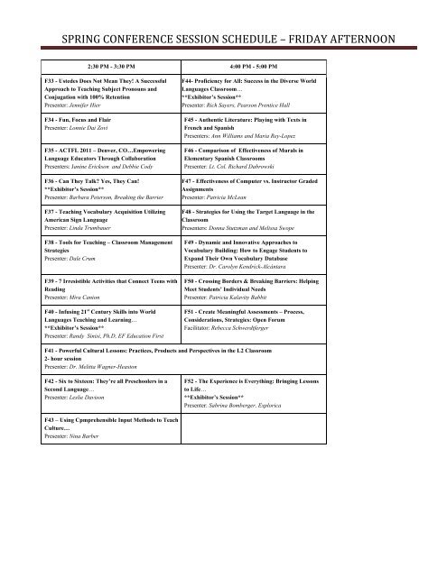 SPRING CONFERENCE SESSION