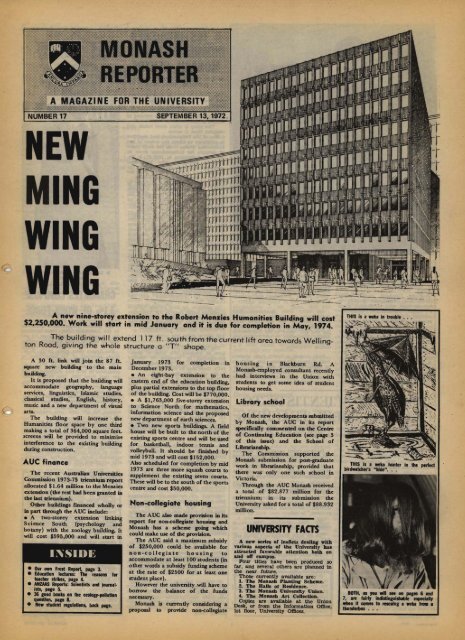 NEW MING WING WING - Administration, Monash University