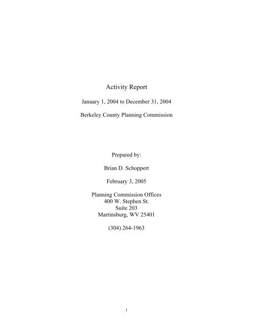Activity Report - Berkeley County Council