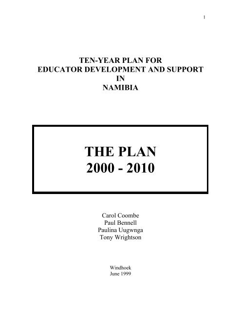TEN-YEAR PLAN FOR - NIED
