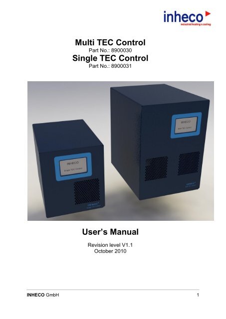 User's Manual - Inheco