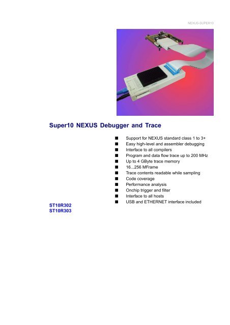 Super10 NEXUS Debugger and Trace - Lauterbach