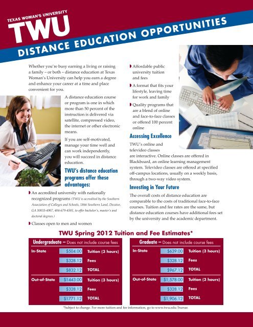 Distance Education Brochure - Texas Woman's University