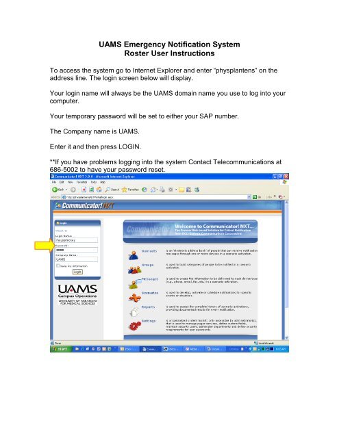 UAMS Emergency Notification System