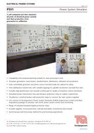 View datasheet (PDF) - TecQuipment Ltd