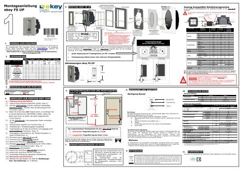 Montageanleitung ekey FS UP - ekey | Home