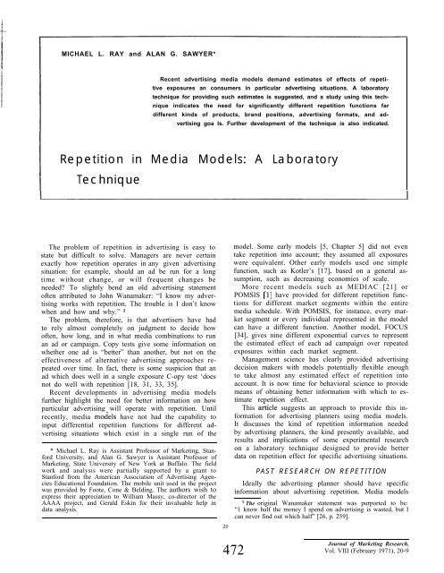 Repetition Advertising Technique