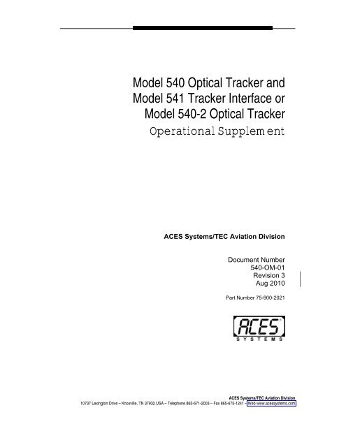 Model 540 Optical Tracker - ACES Systems