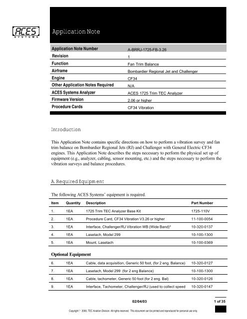 Application Note - ACES Systems
