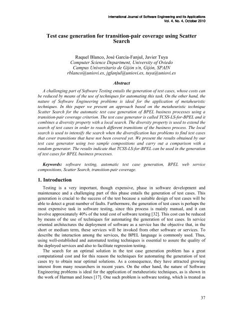 Test Case Generation For Transition Pair Coverage Using Sersc