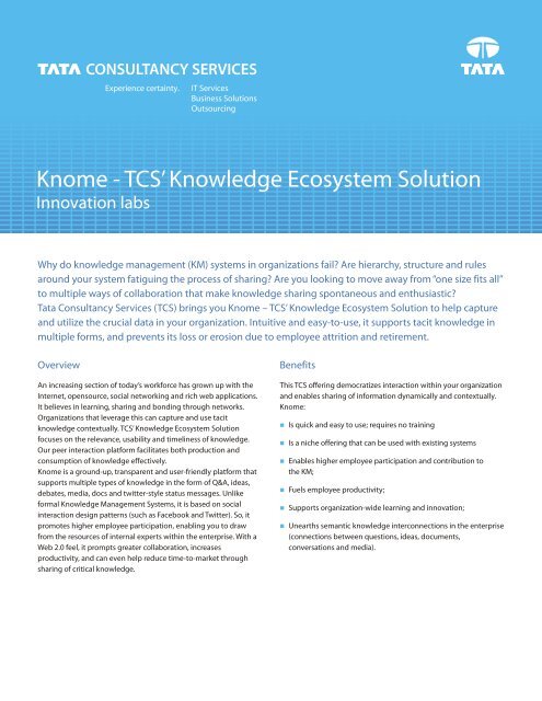 Knome TCS - Tata Consultancy Services