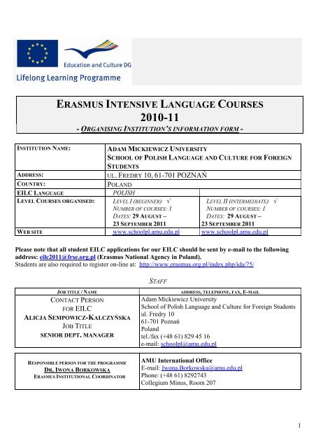 ERASMUS INTENSIVE LANGUAGE COURSES