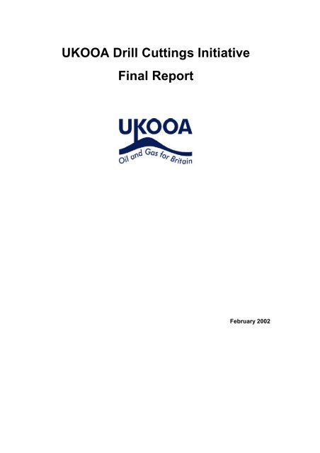 UKOOA Drill Cuttings Final Report - ANP