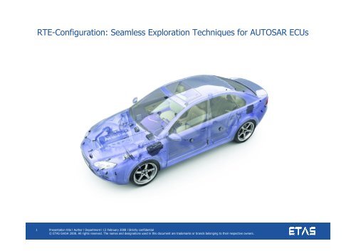 RTE Configuration Exploration Techniques ECU - autosar