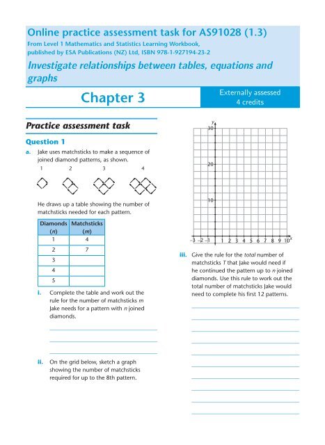 Chapter 3 AS91028 online practice assessment ... - ESA Publications
