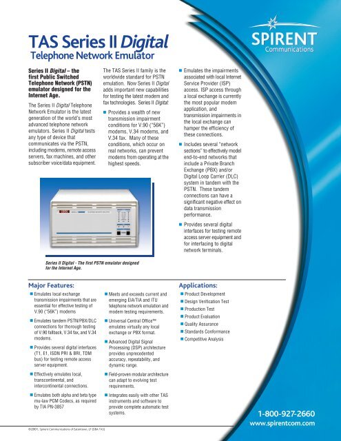 TAS Series II Digital Telephone Network Emulator