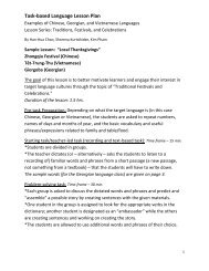 Problem-Based Instructional Task Lesson Plan Example