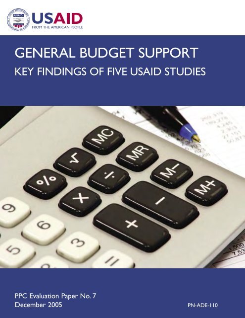 general budget support: key findings of five usaid