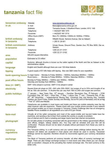 Tanzania Fact File New - Asthma UK