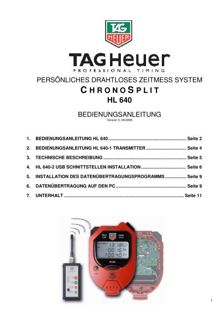 C H R O N O S P L I T HL 640 - TAG Heuer Timing Systems
