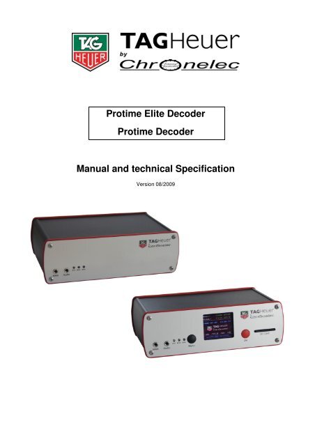 Protime Decoder - TAG Heuer Timing Systems