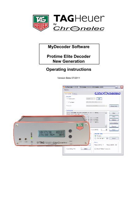 Protime Elite Decoder - TAG Heuer Timing Systems