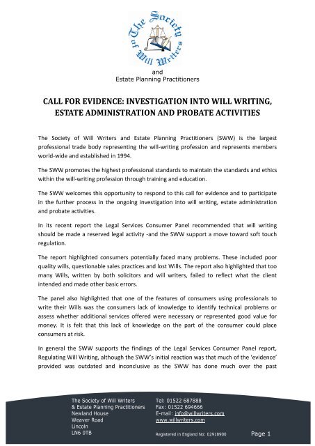 call for evidence - The Legal Services Board