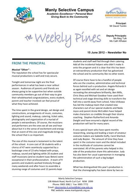 Newsletter No 17 - Manly Selective Campus