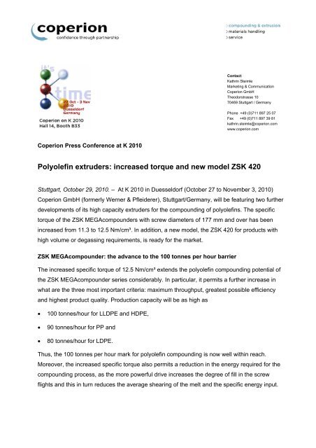 Press release - Coperion