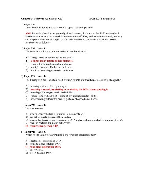 Ch 24 Problem Set Answer Key