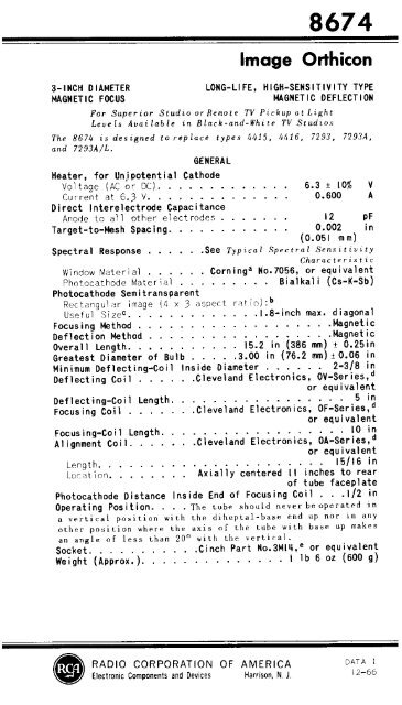 8674 - Frank's electron Tube Data sheets
