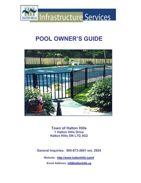 A GUIDE FOR SWIMMING POOL OWNERS - Halton Hills