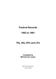 INDEPENDENT AUSTRALIAN LABELS, 1955 to 1980