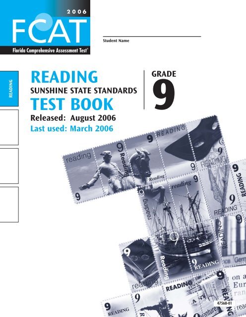 READING TEST BOOK - Bureau of K-12 Assessment. - Florida ...