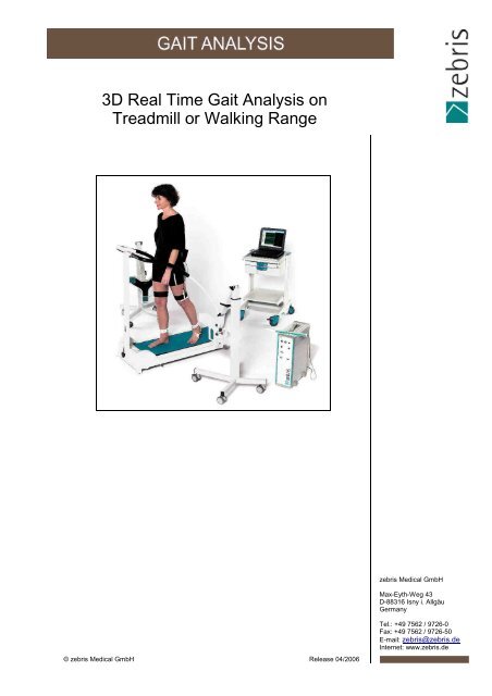 3D Real Time Gait Analysis on Treadmill - zebris Medical GmbH