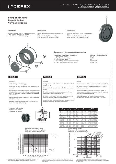 Swing check valve Clapet à battant Válvula de clapeta - Cepex