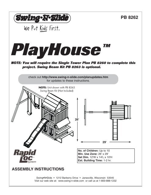 PlayHouse Assembly Instructions - Swing-N-Slide