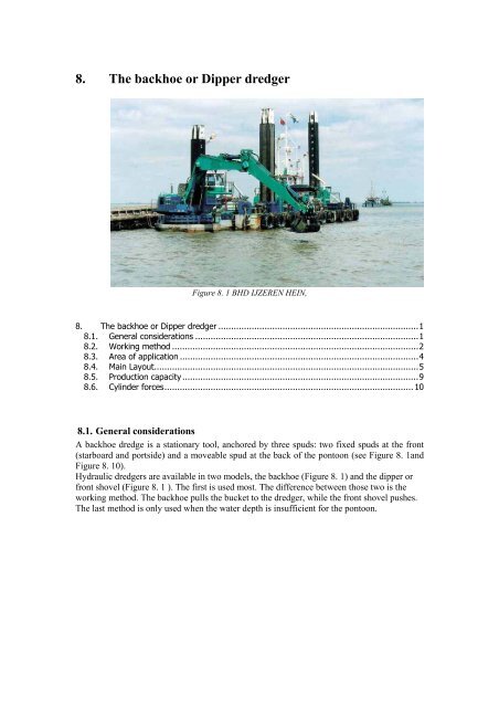 8. The backhoe Or Dipper Dredger â€“ CEDA