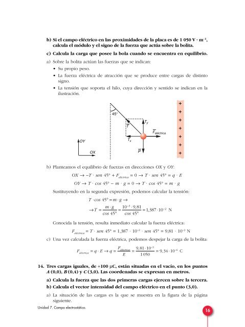 ) Si el campo eléctrico