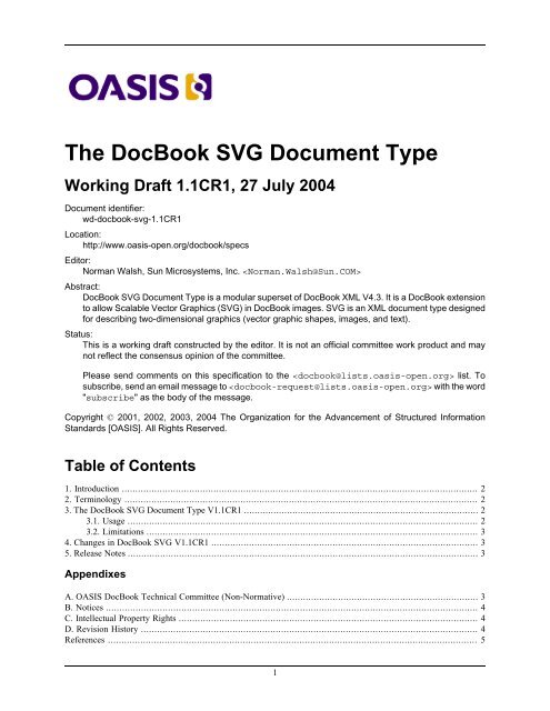 The DocBook SVG Document Type - Oasis