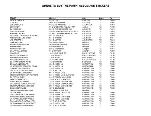 buy the panini album and stickers - ESPN.com