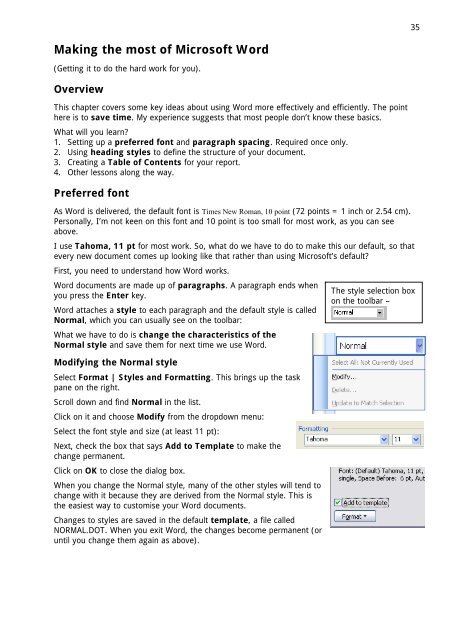 Making the most of Microsoft Word - Project Handbook