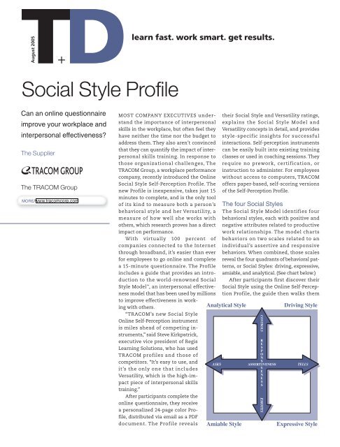 Social Style Profile - The TRACOM Group