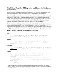 MLA Footnotes and Endnotes