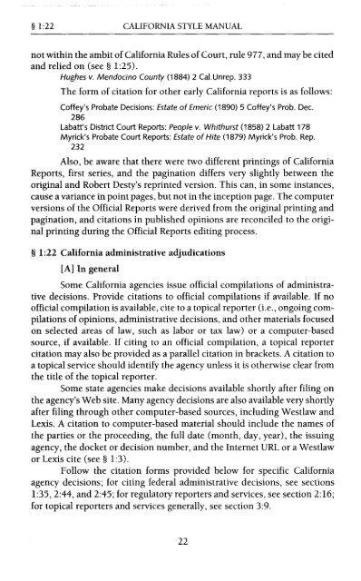 § 1:22 CALIFORNI