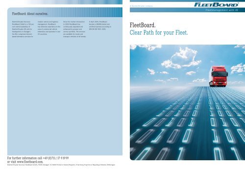 FleetBoard. Clear Path for your Fleet. - Daimler FleetBoard GmbH