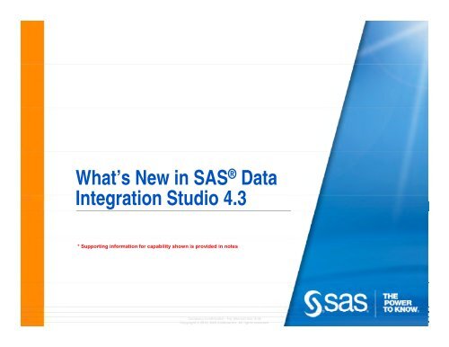 What's New in SAS® Data Integration Studio 4 3 Integration Studio 4.3