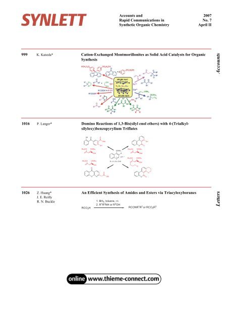 synlett 07/2007 - Thieme Chemistry