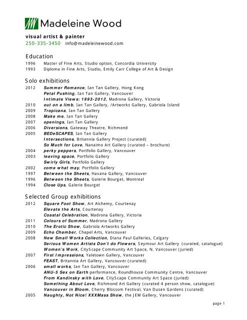 Madeleine Wood CV - PDF