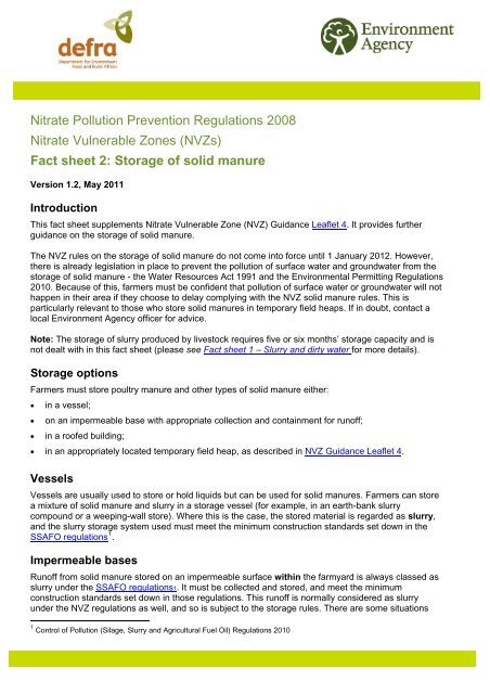 NVZ Fact Sheet 2 - Environment Agency
